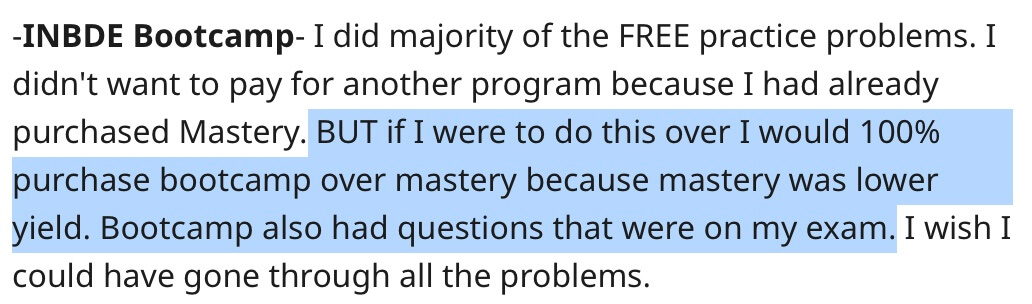 Student Reviews | INBDE Bootcamp